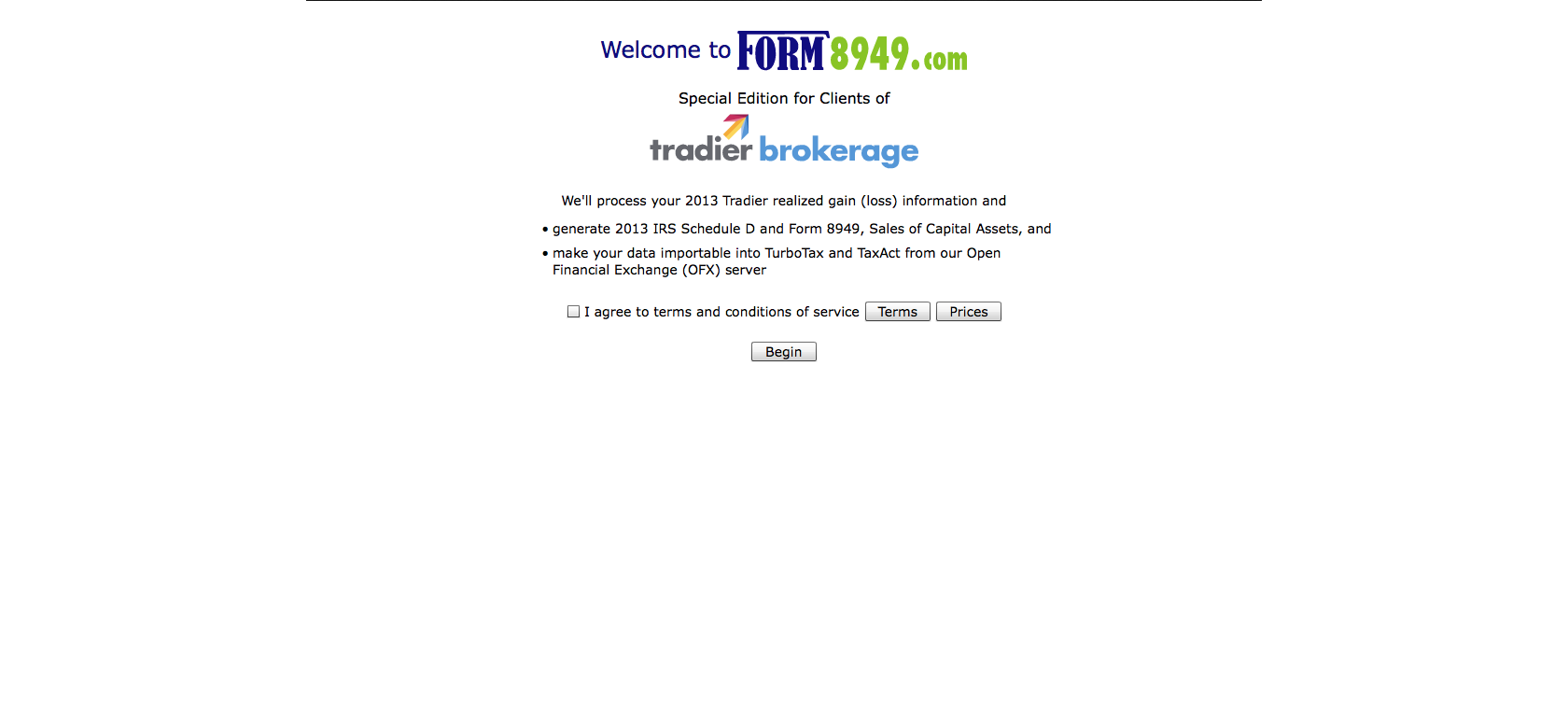 Form8949.com | Platforms | Tradier