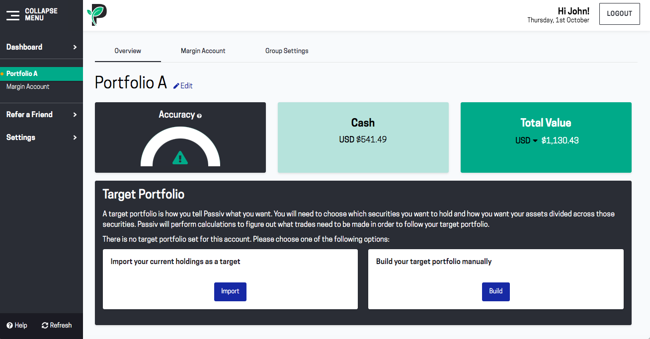 Passiv | Platforms | Tradier